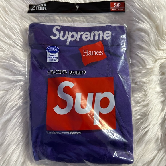 Supreme | Underwear & Socks | Supreme X Hanes Purple Boxer Briefs ...